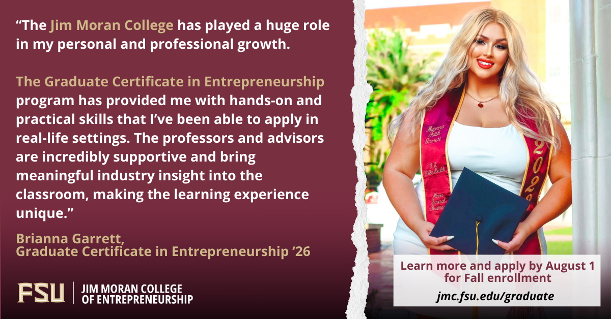 Graduate Certificate in Entrepreneurship | Florida State University